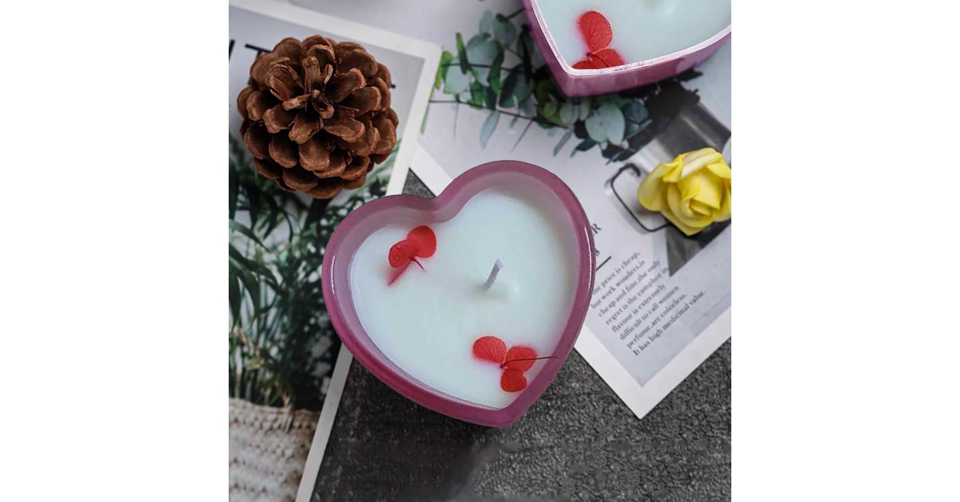 Szivecske alakú mécses virágszirommal a Selowei.hu-n